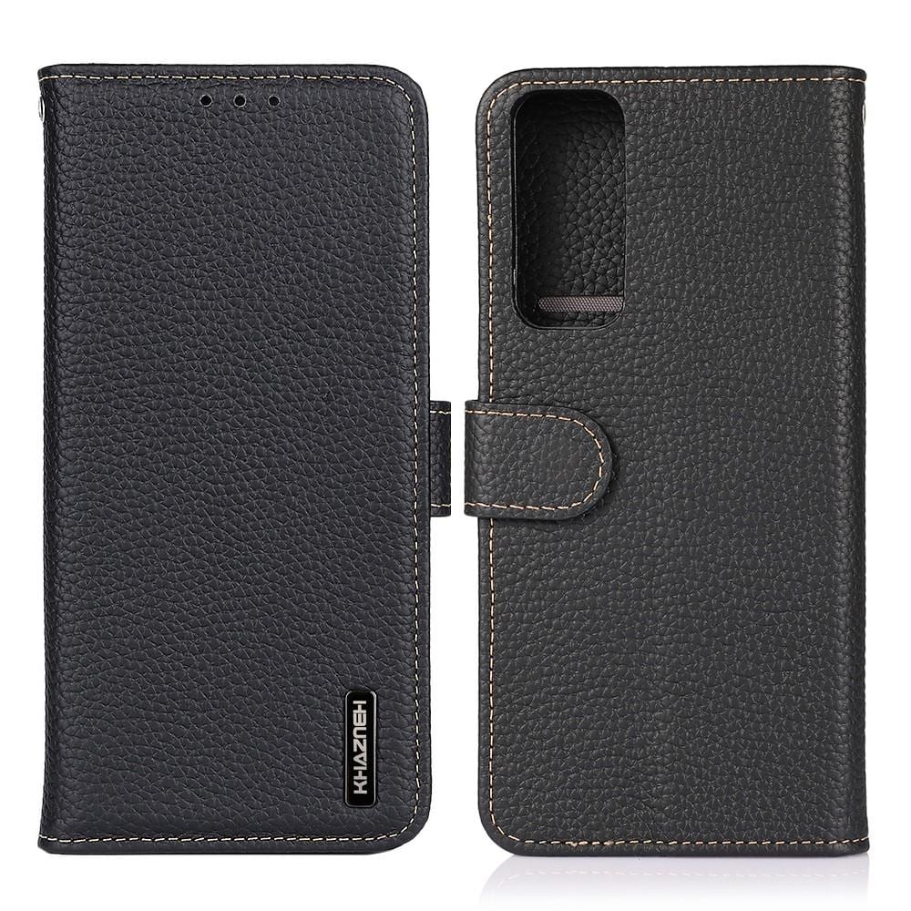 Köp Khazneh Real Leather Wallet OnePlus 9 Pro Black online